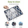 Abstract Art Soft Diatomaceous Earth Mat, Modern Diamond Patterns Blue ...