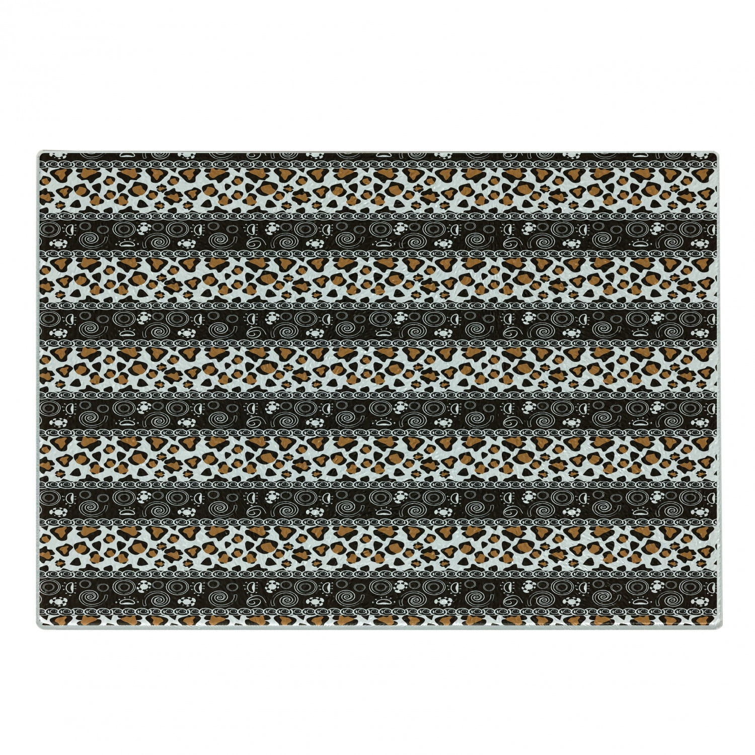African Cutting Board, Traditional Borders Cheetah Skin with Abstract ...