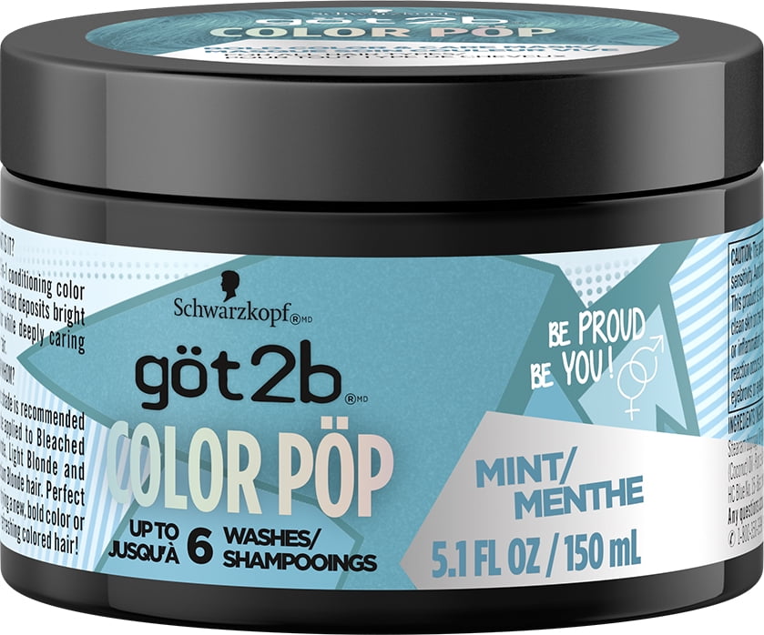 Got2b Color Pop Semi-Permanent Hair Color Mask, Mint, 5.1 oz - Walmart.com