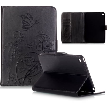 iPad Mini 4 Embossed Flower Case, Slim Fit Premium Hybrid Leather ...
