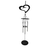 HOMEMAXS Modern Black Metal Music Wind Chime Heart Shape Wind Chimes ...