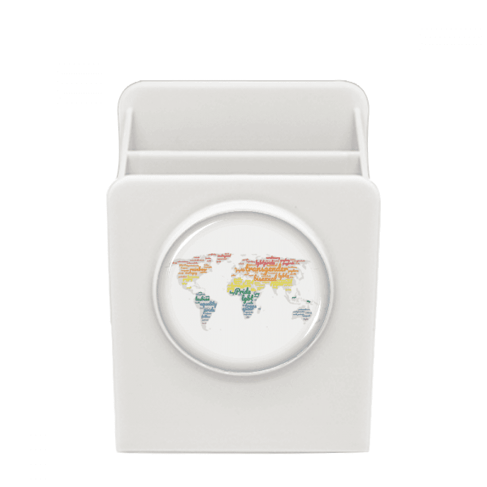 Global Map Lgbt Rainbow Wordcloud Desk Pencil Holder Cup Pen Organizer ...