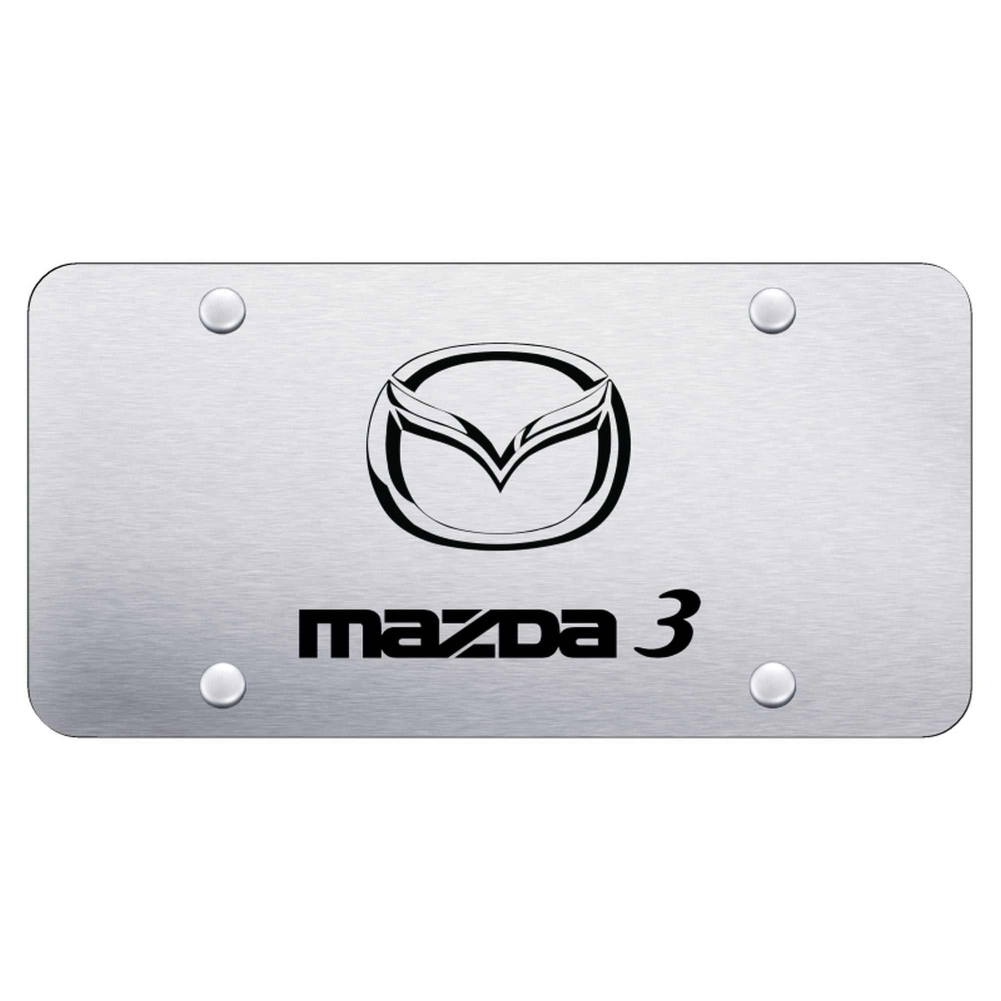 Mazda 3 Laser Etched Logo License Plate (Brushed Chrome) - Walmart.com
