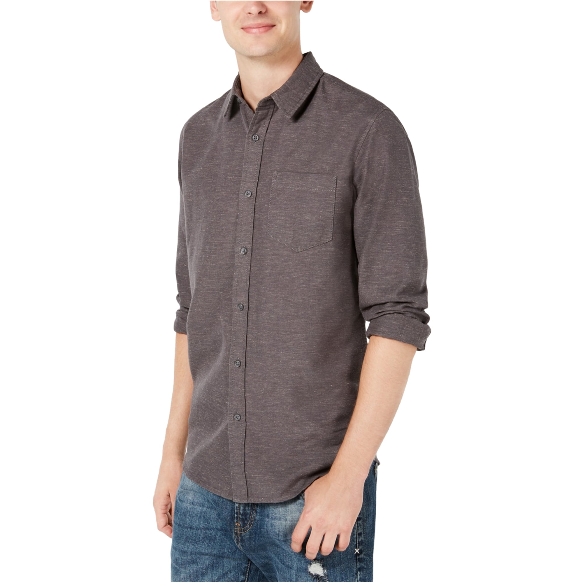 Camisa con botones American Rag Casey Nep para hombre Gris Talla grande ...