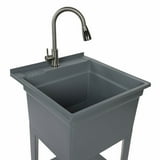 "UTILITYSINKS 24"" Plastic Freestanding Compact Utility Sink, Grey ...