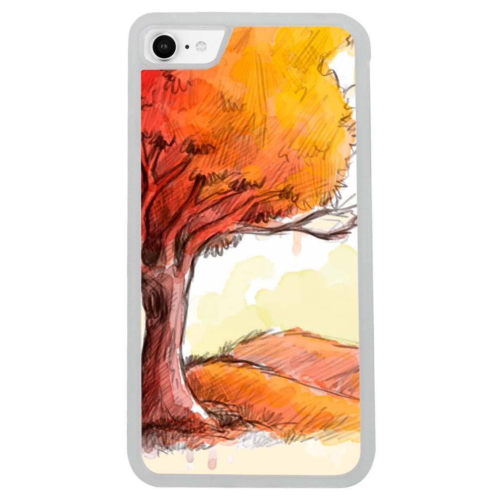 Image Of Watercolor Painting Of An Autumn Tree On Rolling Hills Apple image-of-watercolor-painting-of-an-autumn-tree-on-rolling-hills-apple