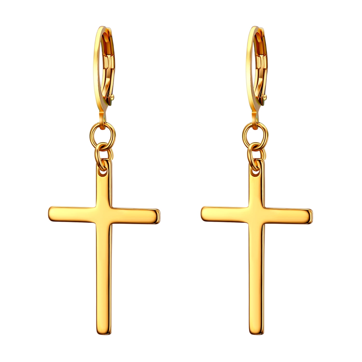 OIDEA Stainless Steel Cross Dangle Hoop Earrings, Religious Lords ...