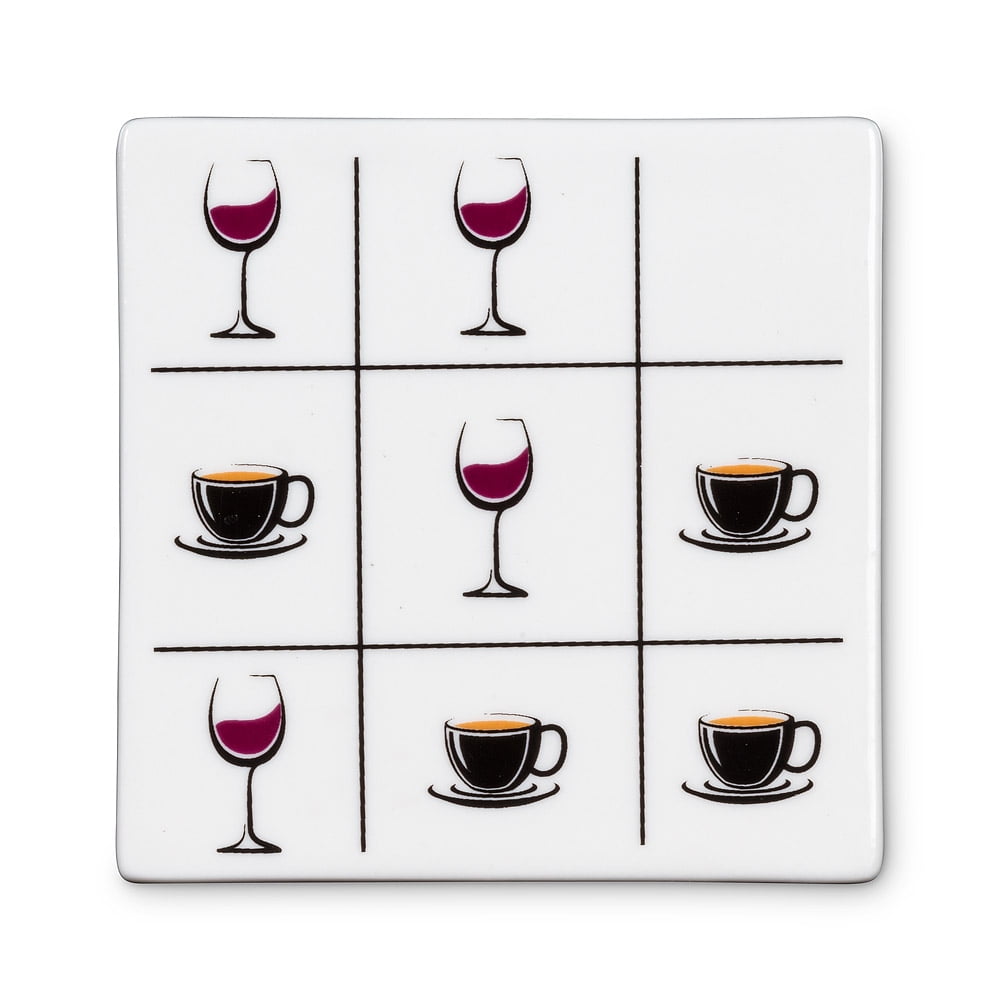 Set of 4 Tic Tac Toe Square Coaster - Walmart.com