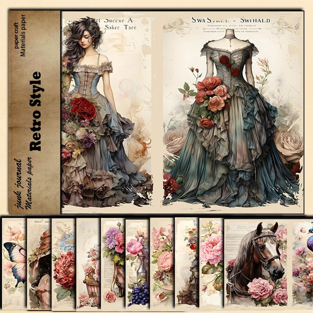KITPIPIVOPPV Retro Style Patterns Scrapbook Craft Paper Kit for ...