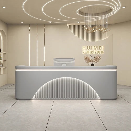 Grocery Store Bakery Cashier Counter Store White Reception Shop Cashier ...