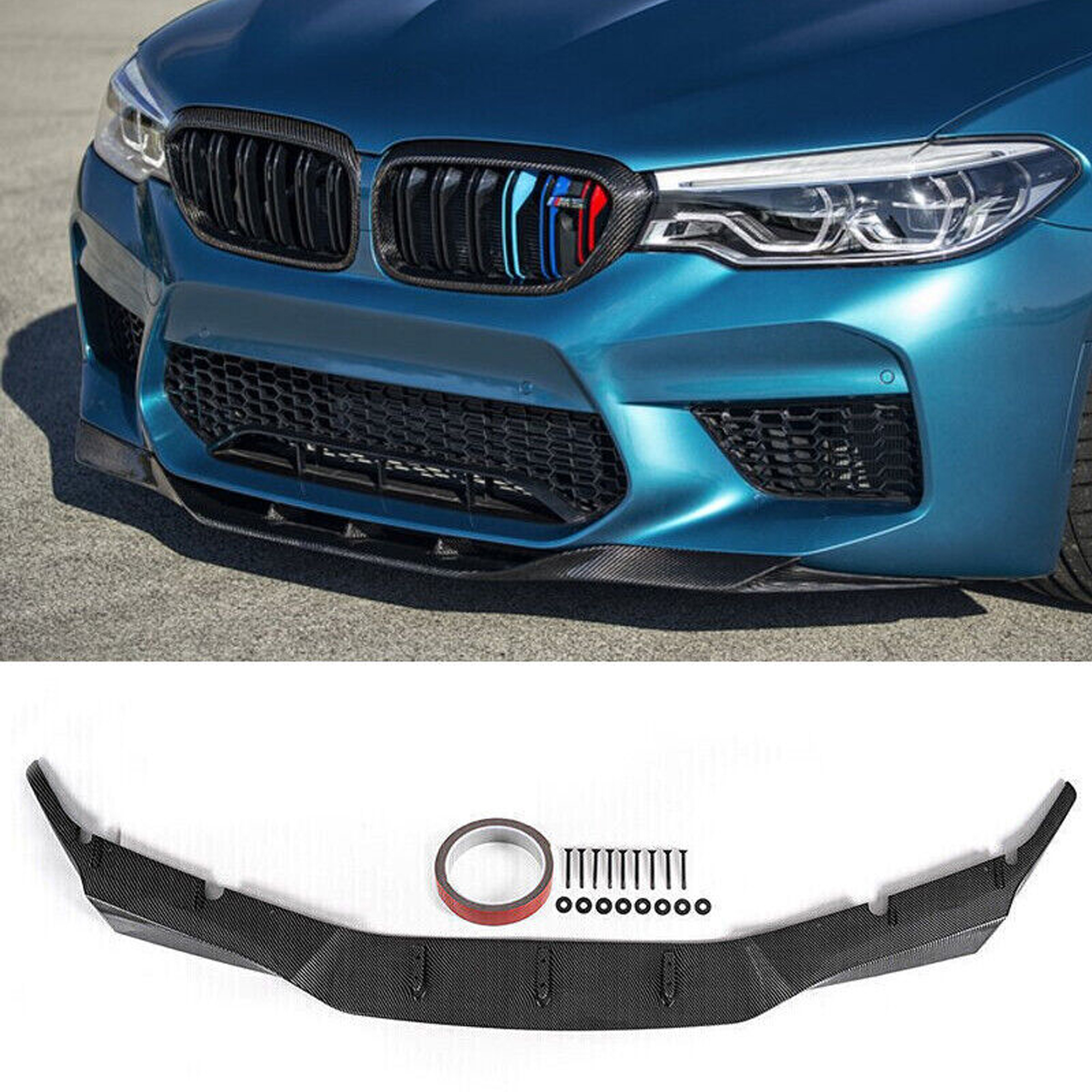 NINTE Front Bumper Lip for 2018-2020 BMW M5 F90 Spoiler Splitter Carbon ...