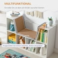 HOMCOM Kids Bookshelf with Cushioned Seating, Children's Playroom ...