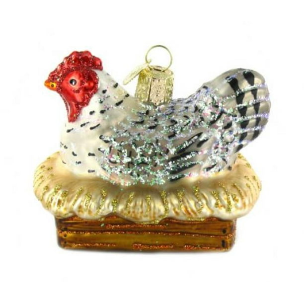 Old World Christmas Hen On Nest Glass Blown Ornament - Walmart.com ...