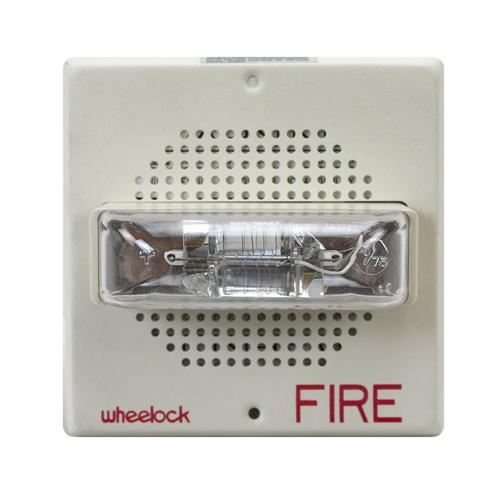 Wheelock - ET70-241575W-FW - Square wall mount speaker/strobe, White ...
