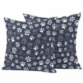 Blue Paw Print Outdoor Throw Pillow Covers Set of 2, Modern Classic ...