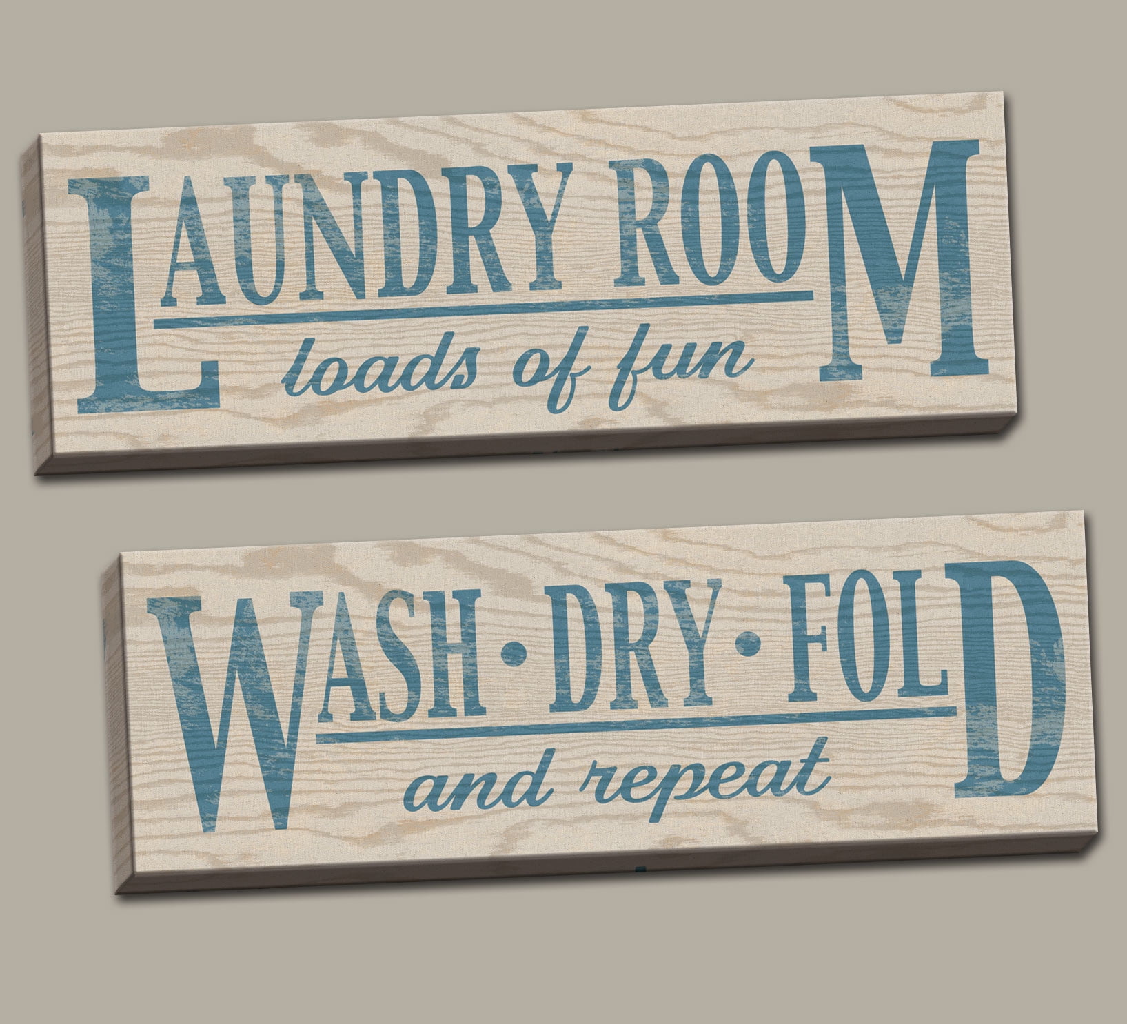 Laundry Room: Loads of Fun & Wash, Dry, Fold....and Repeat; Two 20x8in ...