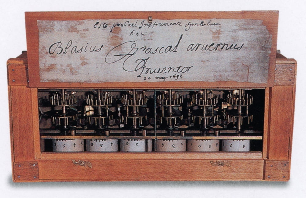 Pascaline Mechanical Calculator 1642 Stretched Canvas - Science Source ...