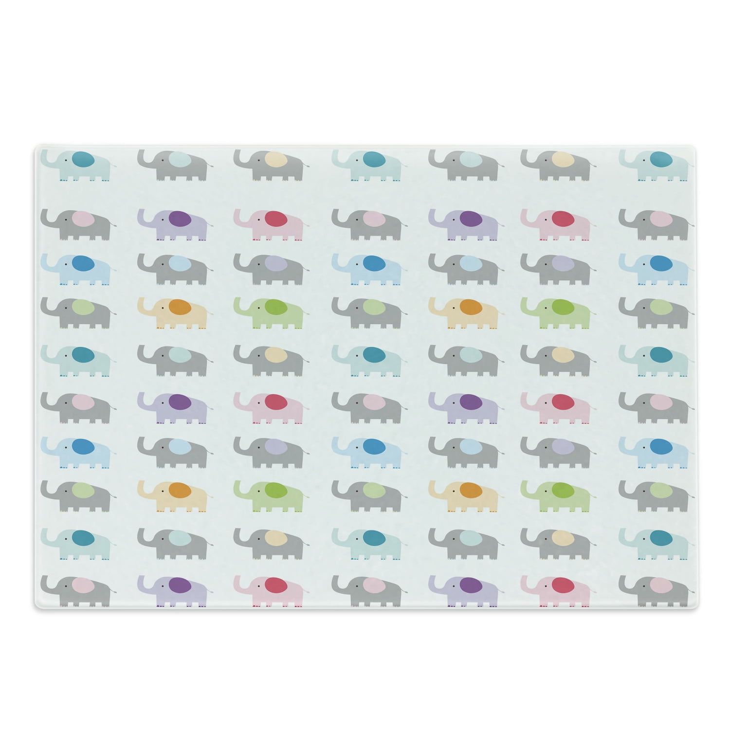 Cartoon Cutting Board, Elephants in Various Color Combinations Animal ...