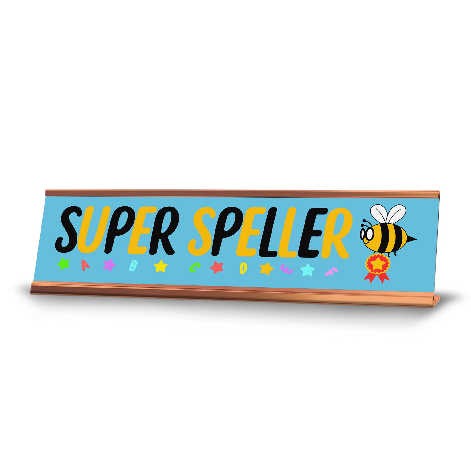 Signs ByLITA Super Speller Gold Frame Desk Sign (2x8) - Walmart.com