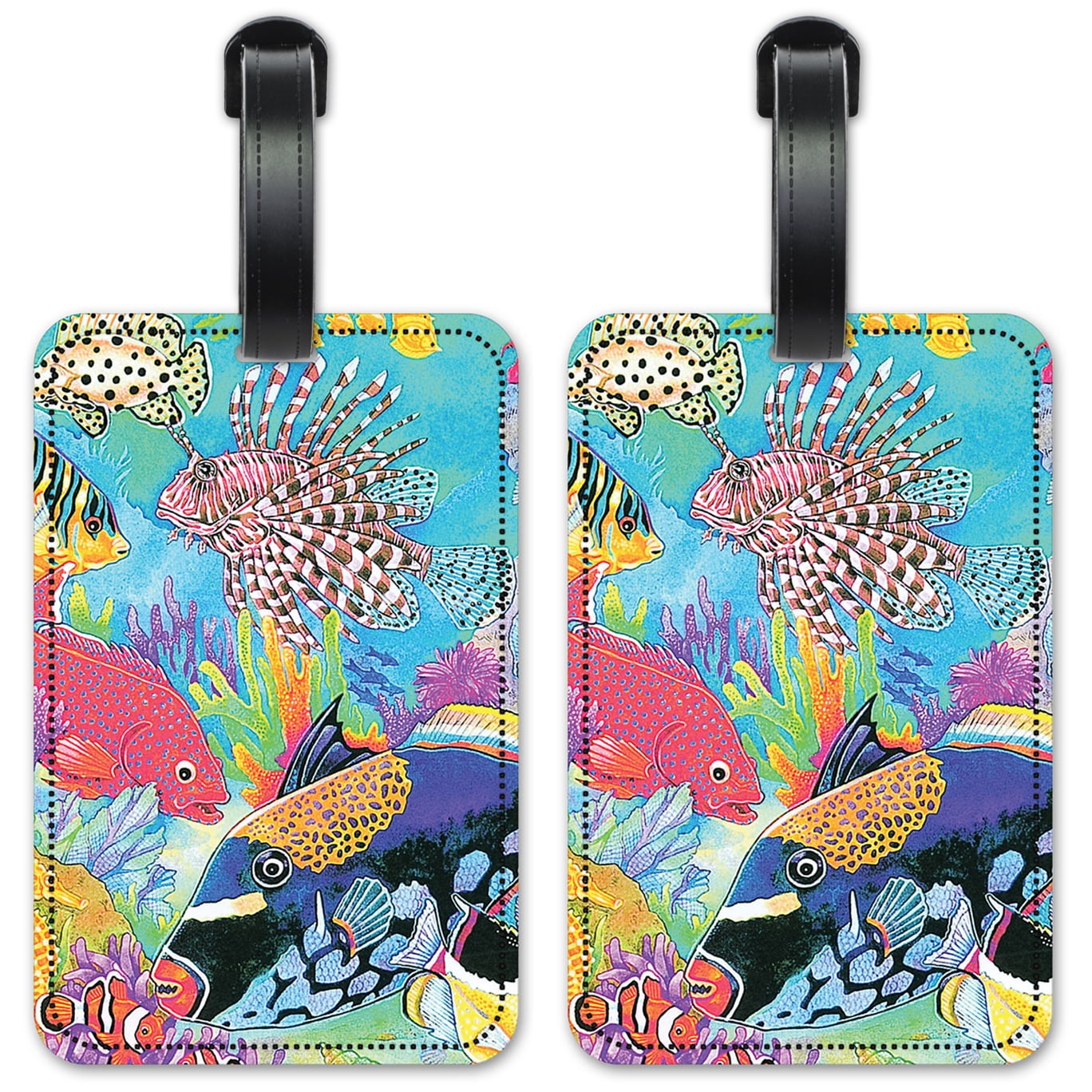 Coral Reef - Luggage ID Tags / Suitcase Identification Cards - Set of 2 ...