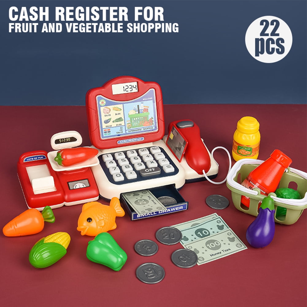 KYAIGUO Kids Calculator Cashier Toys Toddler Cashier Toys Shopping Toy ...