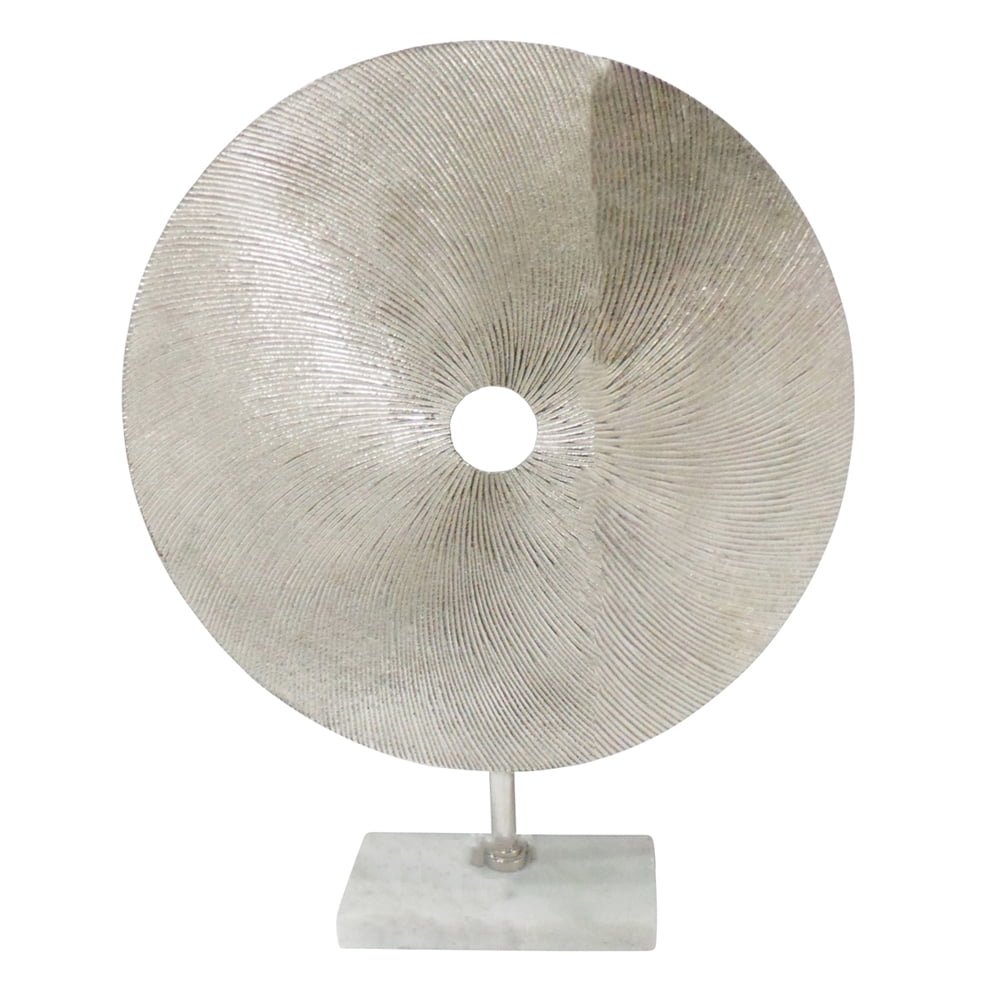 Metal Disk Sculpture On Stand, Silver - Walmart.com