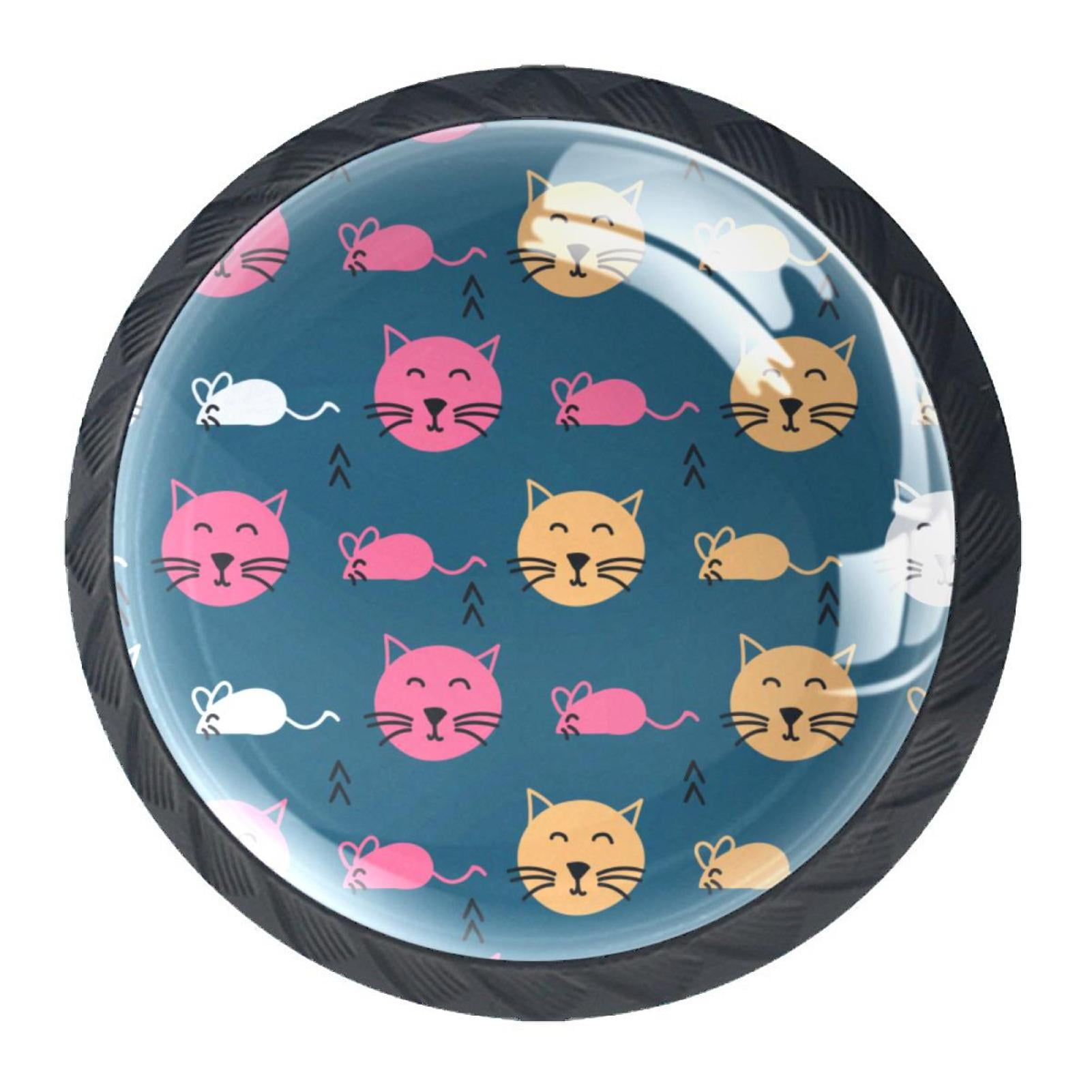 4 Pcs Cat and Mouse Knobs for Kitchen Cabinet Cupboard Dresser Bookcase ...