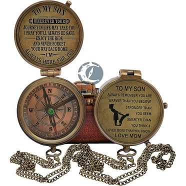 Engraved Brass Compass Gift to My Son/to Our Son/Nautical Gift for Son ...