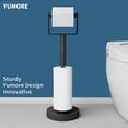 Toilet Paper Holder Stand with Storage, Bathroom Weighted Base Floor ...