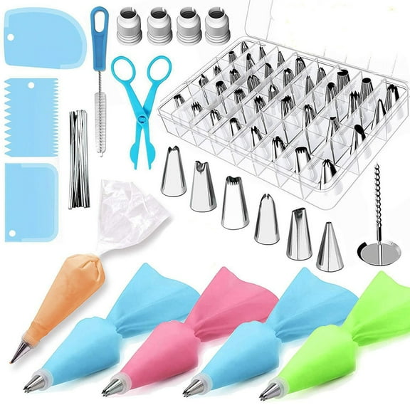 Cake Decorating 322 PCS Kit with Rotating Turntable & 100 PCS Cupcake ...