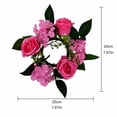Artificial Rose Hydrangea Candle Wreath 4 Inch Faux Floral Candle Ring ...
