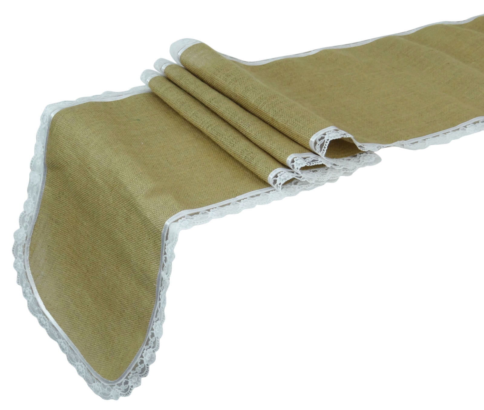 Darling Souvenir Scallop Edge Natural Burlap Hessian Jute Table Runner ...