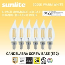 Sunlite LED G16.5 Bulb, 5W (40W Eq.), E12 Base, Dimmable, Frost, 3000K Warm, 6-Pack - Walmart.com