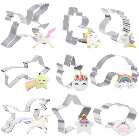 9 Pcs Unicorn Cookie Cutters Stainless Steel Mold Baking Tools Set ...