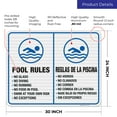 Pool Rules Sign Bilingual, English Spanish, - Walmart.com