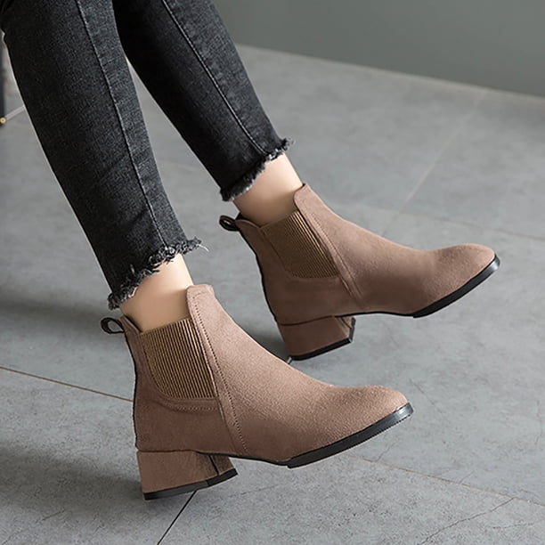 Cameland Women's Medium Tube Round Head Solid Side Pointed Toe Zipper ...