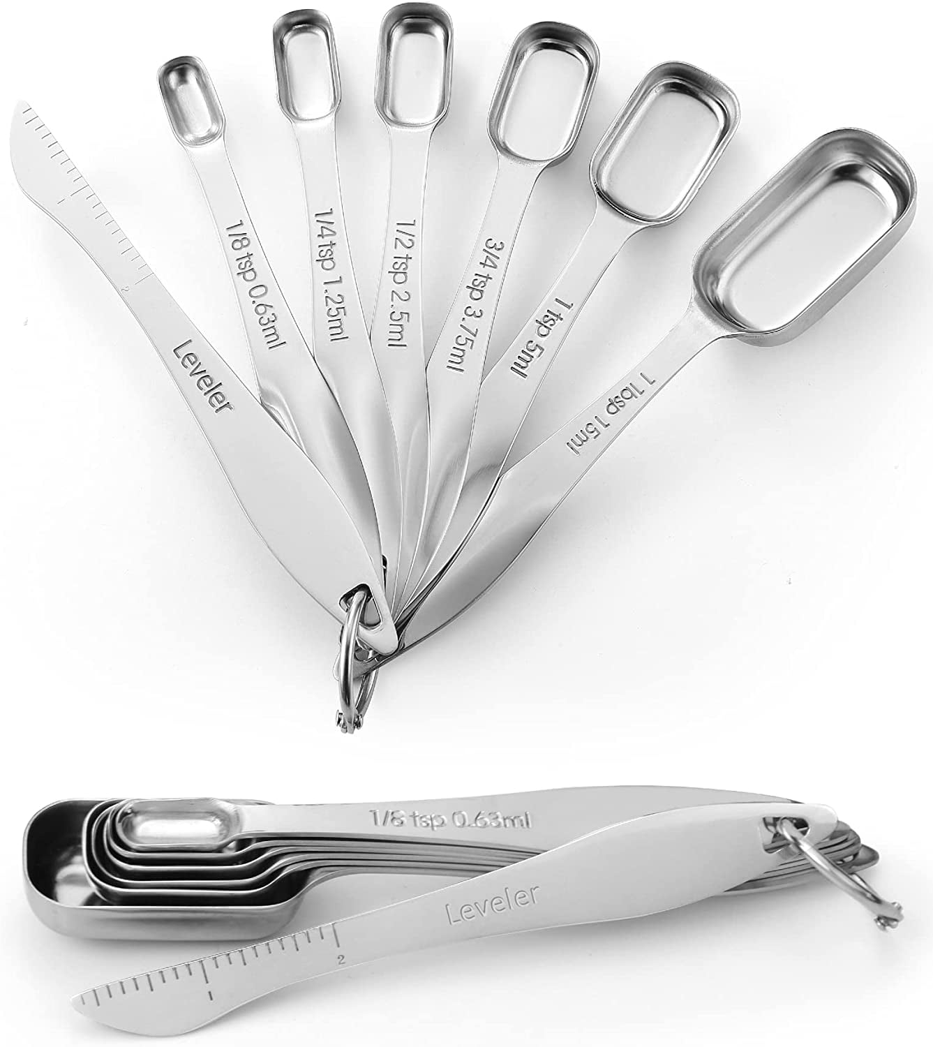 Heavy Duty Stainless Steel Metal Measuring Spoons for Dry or Liquid ...