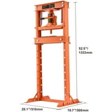 BENTISM Hydraulic Shop Press 12 Ton H-Frame Benchtop Garage Floor Press ...
