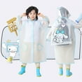 Summer Kawaii Sanrio Cinnamoroll Kuromi Children Raincoat Cute My Melody Cartoon Schoolbag Rain ...