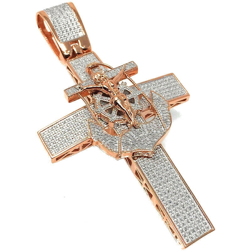 King Crown Jewelers Mens Real Genuine Diamonds Jesus Crucifix Anchor king-crown-jewelers-mens-real-genuine-diamonds-jesus-crucifix-anchor