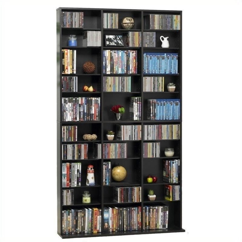 Pemberly Row 72" Triple Slim Multimedia Storage Rack in Espresso ...