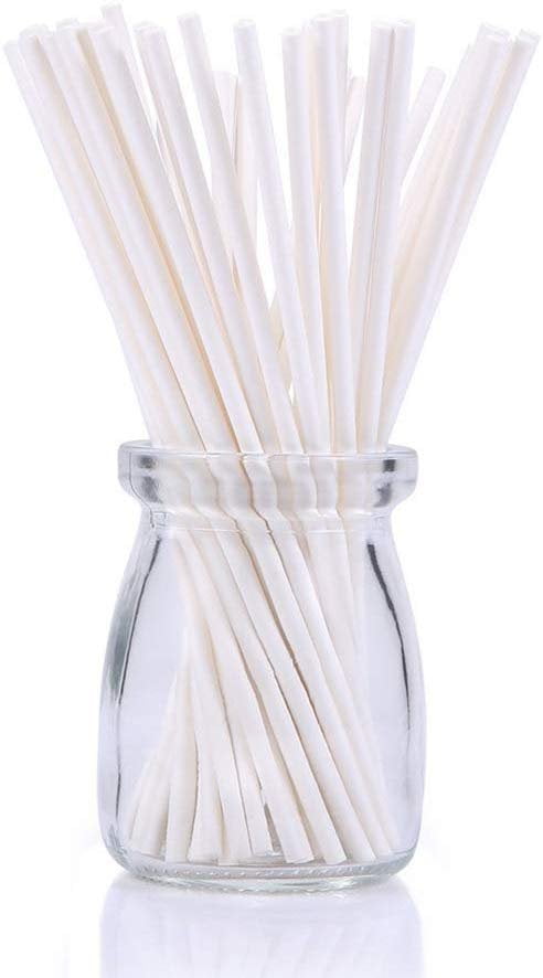 Dealglad 100pcs Lollipop Sucker Sticks for Cake Pops Candy, 6-Inch by 5 ...