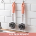 12 Orange Count Kitchen Scrub Dish Brush With Long Handle Stiff ...