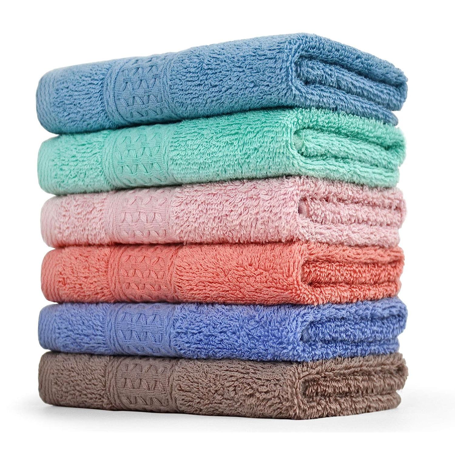 Holzlrgus Face-Cloth Washcloths Set,100% Cotton, High Absorbent, 6-Pack ...