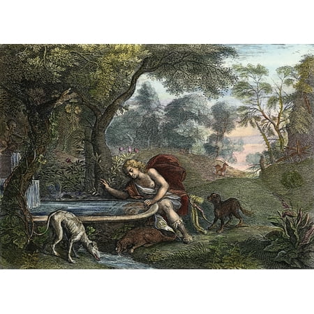 Mythology: Narcissus. /Nnarcissus Entranced By His Own Reflection ...