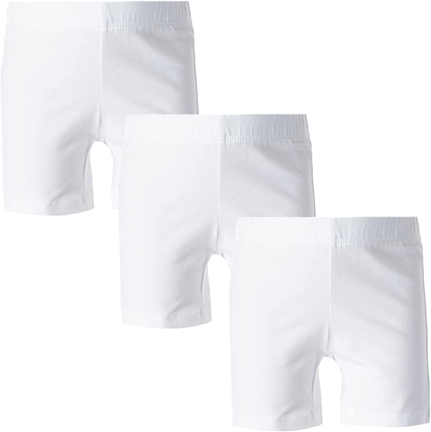Girls' Value Pack Solid Cotton Bike Shorts (Pack of 3) - Sizes 2-16 ...