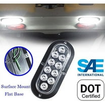 (2) White/Clear 6" Oval 10 LED Trailer Reverse Backup Light w/Grommet ...