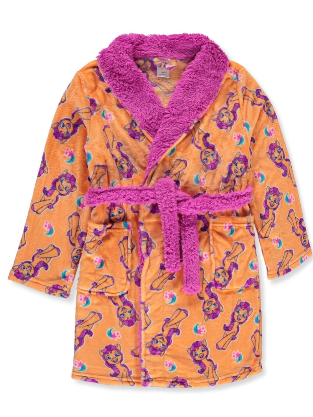 My Little Pony Girls' Plush Bath Robe - orange/multi, 8 (Big Girls ...
