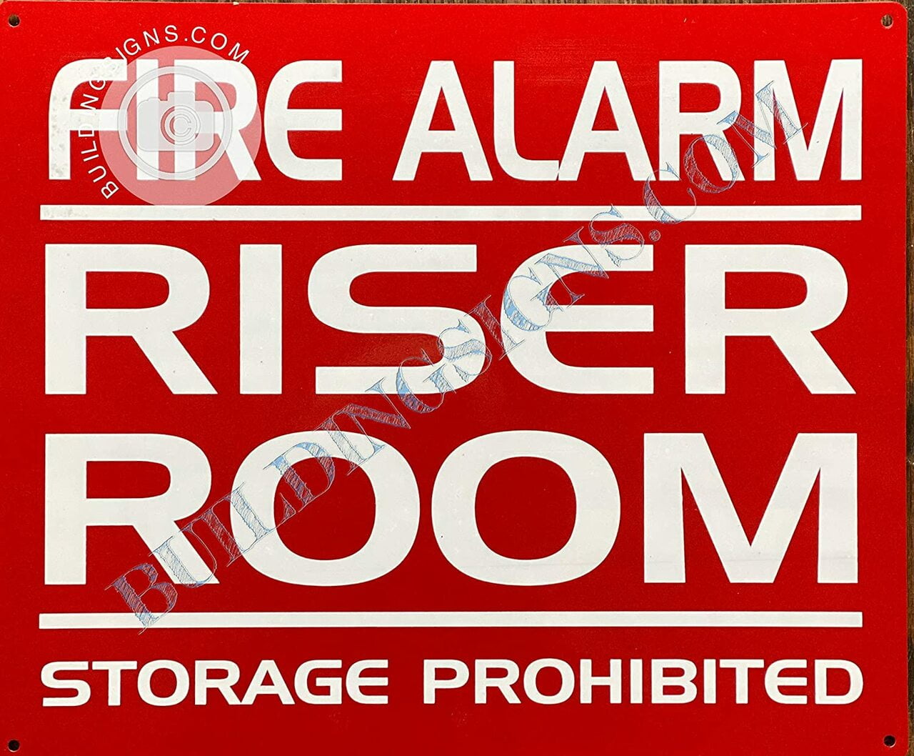 FIR Alarm/Riser Room Sign Sign (RED Reflective, Aluminium 10X12,Rust ...