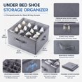 Under Bed Shoe Storage Organizer, 1 Pack, 16 Compartments, Clear Window ...